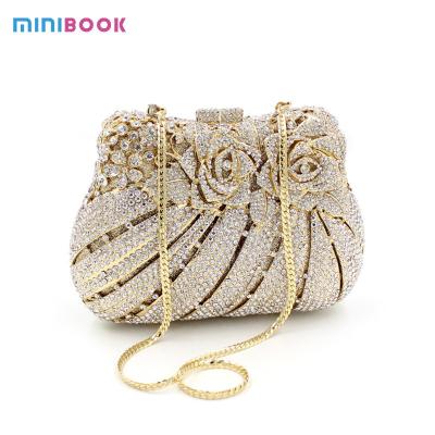 China Minibook Moda Luxo Bolsas de mão de senhora Bolsa de embreagem de diamante Exquisita Bolsa de jantar feita à mão à venda