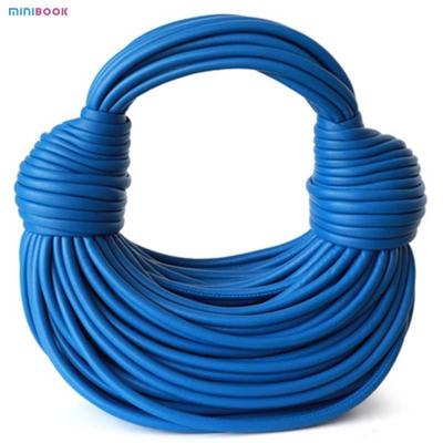 Cina Modello a colori solidi Borsa a spalla a doppio nodo Casual Piccolo Tote artigianale per donne in vendita