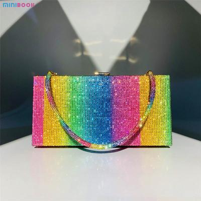 Cina Square Elegant Party Evening Clutch Purse Handbag with Luxury Designer Crossbody Bag in vendita