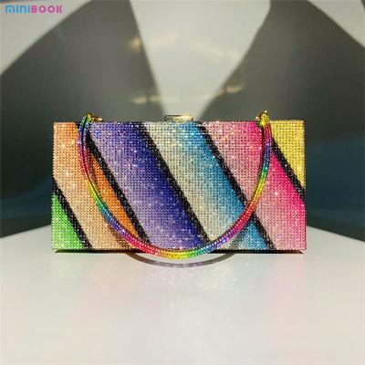 Cina Square Elegant Party Evening Clutch Purse Handbag with Luxury Designer Crossbody Bag in vendita