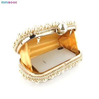 Cina Special Crystals Beaded Pearl Clutch Evening Bags for Women's Wedding Celebrations in vendita