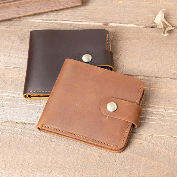 Bifold homme Slim sac à main de monnaie portefeuille en cuir authentique vintage Crazy Cheval cuir