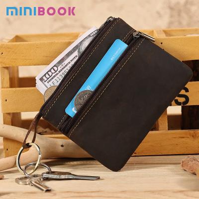 China Negocio Diário Couro Original Mini Moeda Bolsa Chaves de Chave Bolsa de Dinheiro Homem Bolsa de Chave Carteira de Crédito Carteira à venda