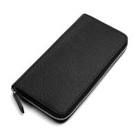 China Multi-Function Clutch Budget Long Zipper Wallet PU Leather Cross Pattern 20cm for sale