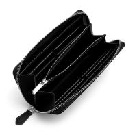 China Multi-Function Clutch Budget Long Zipper Wallet PU Leather Cross Pattern 20cm for sale