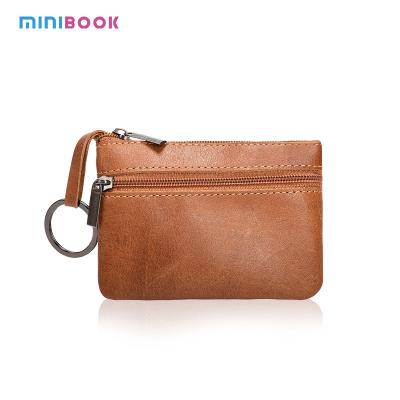 China OEM ODM bolsa de moedas de couro com chaveira portátil de cartão retangular personalizado carteiras de moda à venda