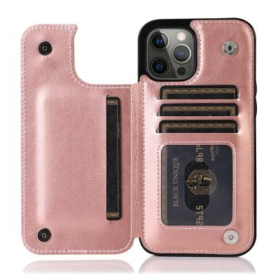 China PU Leather Kickstand Phone Case Wallet with Card Slots and Lightweight Design for sale