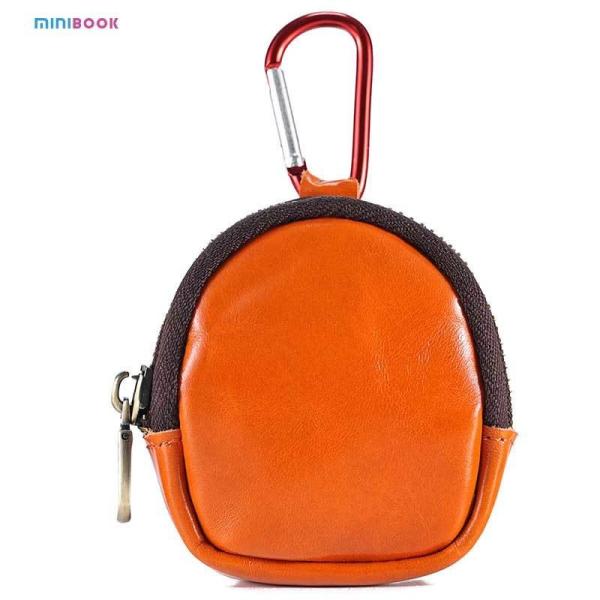 Quality Unisex Daily Life Genuine Leather Mini Earphone Shell Keychain with Carabiner Hook for sale