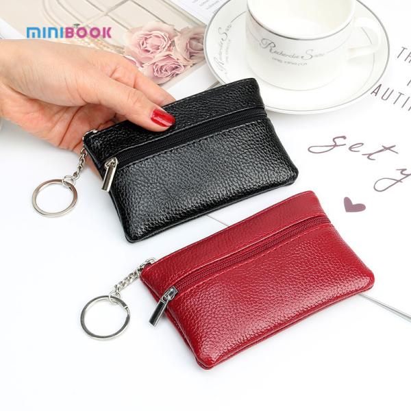 Quality ISO9001 Certified Short Zipper Wallet with Vintage Style Minibook Keychain Coin for sale