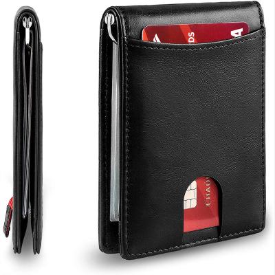 Cina Portafogli in pelle in fibra di carbonio per uomo con blocco RFID e slot per carte in tasca anteriore in vendita