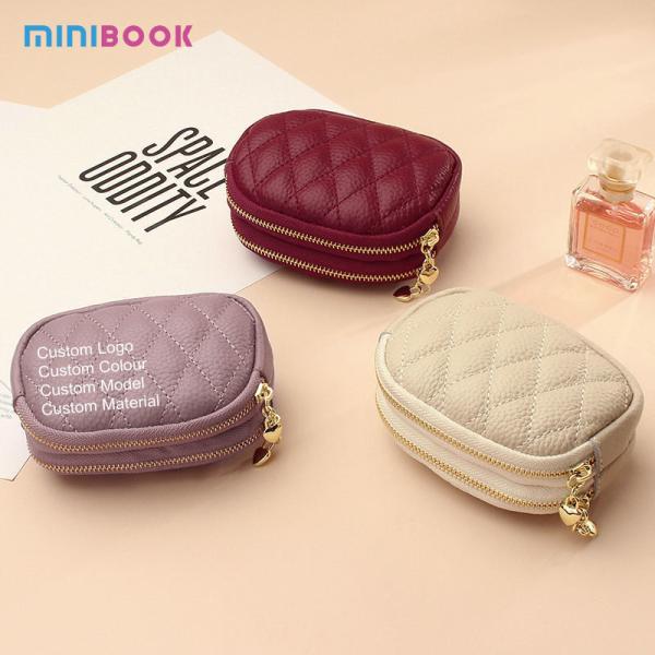 Quality Minibook Ladies Wallets And Purse Women Key Chain Pouch Made of Genuine Cowhide Leather for sale