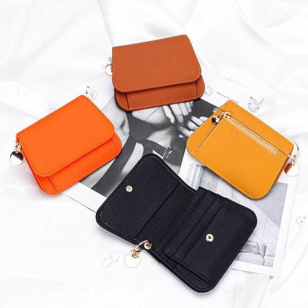 Quality Business Candy Color Portable Wallet Genuine Leather Clutch Coin Purse for Girls for sale