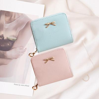 Cina Personalizzazione Bowknot Letter Logo Borse brevi Borsa di monete con cerniera per donne in vendita
