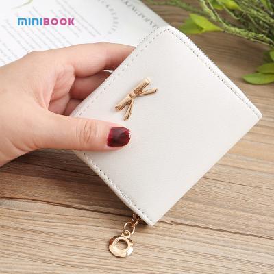 Cina Personalizzazione Bowknot Letter Logo Borse brevi Borsa di monete con cerniera per donne in vendita