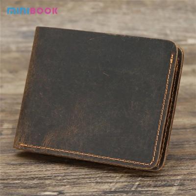 Cina Minibook a chiusura aperta in cuoio originale portacarte multifunzione portafogli per uomini in vendita