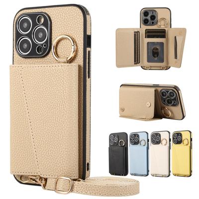 iPhone 14 15 Pro Max Vegan Cellphone Bag Crossbody with Removable Shoulder Strap and Card Holder