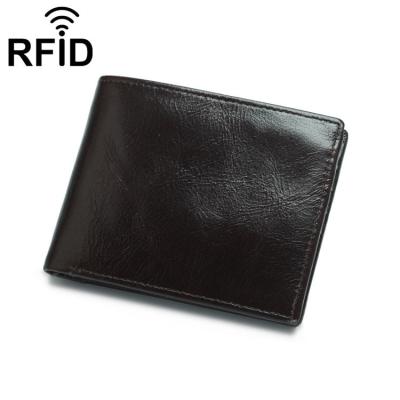 Cina Portafoglio da uomo in pelle personalizzato con logo stampato a caldo e tecnologia di blocco RFID in vendita