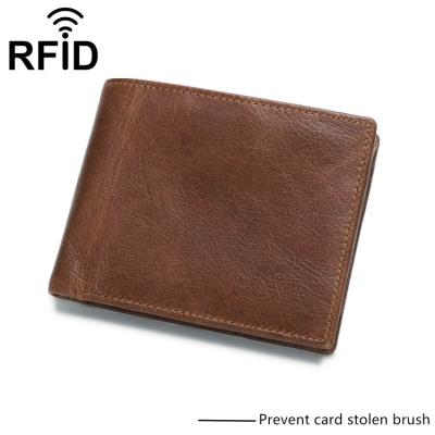 Cina Portafoglio da uomo in pelle personalizzato con logo stampato a caldo e tecnologia di blocco RFID in vendita