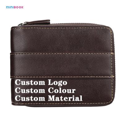 Cina 3 colori Minibook Customized Men's Short Version Buckle Moneta multi-carta Tre pieghevole Portafoglio a cerniera in vendita