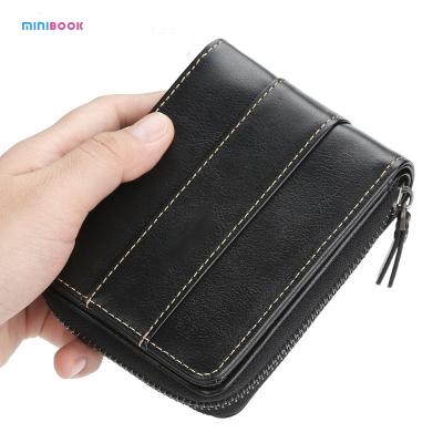 Cina 3 colori Minibook Customized Men's Short Version Buckle Moneta multi-carta Tre pieghevole Portafoglio a cerniera in vendita