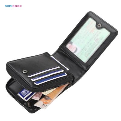 Cina 3 colori Minibook Customized Men's Short Version Buckle Moneta multi-carta Tre pieghevole Portafoglio a cerniera in vendita
