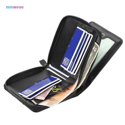 Cina 3 colori Minibook Customized Men's Short Version Buckle Moneta multi-carta Tre pieghevole Portafoglio a cerniera in vendita