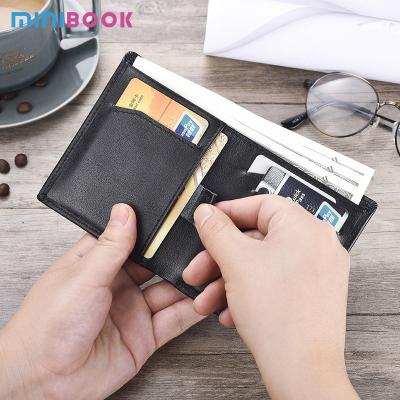 Cina Personalizza il tuo logo Portafoglio corto da uomo Tasca anteriore sottile minimalista Portafoglio a blocco RFID in vendita