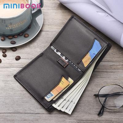 Cina Personalizza il tuo logo Portafoglio corto da uomo Tasca anteriore sottile minimalista Portafoglio a blocco RFID in vendita