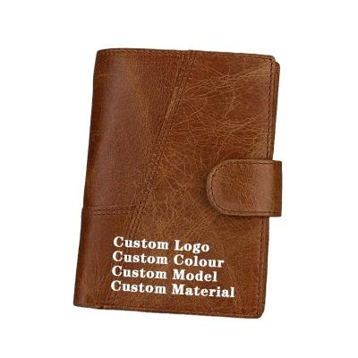 Cina Portafoglio in pelle di mucca da uomo con logo personalizzato, blocco RFID e clip monetario in design vintage in vendita