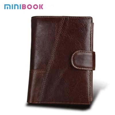 Cina Portafoglio in pelle di mucca da uomo con logo personalizzato, blocco RFID e clip monetario in design vintage in vendita