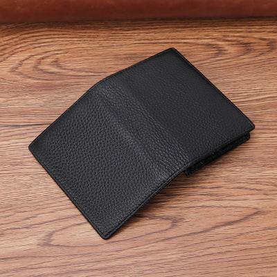 Cina Open Closure Genuine Leather Credit Card Wallet for 2024 Product Business Namecard Holder in vendita