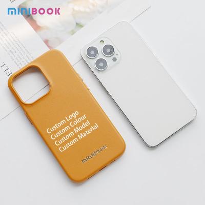 Cina Personalizza Logo in rilievo Refrazione a prova di urti Ricarica wireless Magnetico Pu cuoio custodia per telefono Per Iphone 13 14 Pro Max in vendita