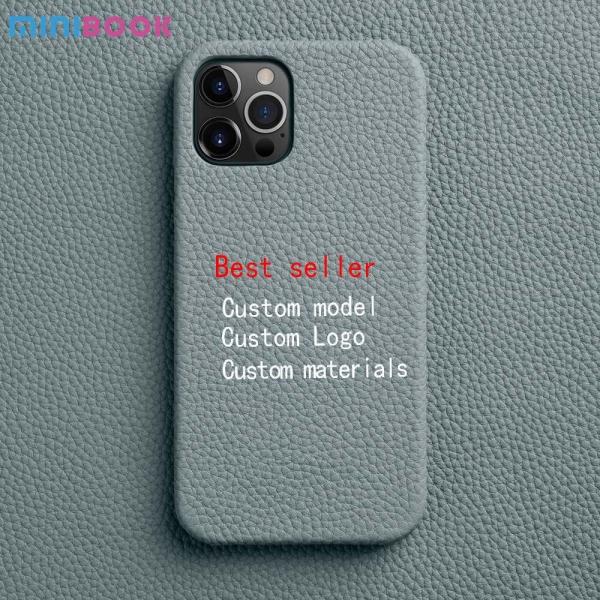 Quality Custom Logo Genuine Leather Phone Case for iPhone 14 Pro Max Luxury Shockproof Design for sale