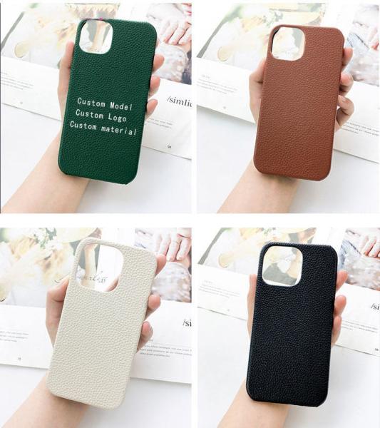 Quality Custom Logo Genuine Leather Phone Case for iPhone 14 Pro Max Luxury Shockproof for sale