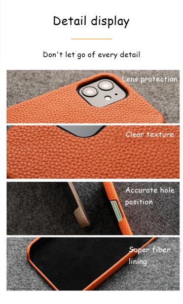 Quality Custom Logo Genuine Leather Phone Case for iPhone 14 Pro Max Luxury Shockproof for sale