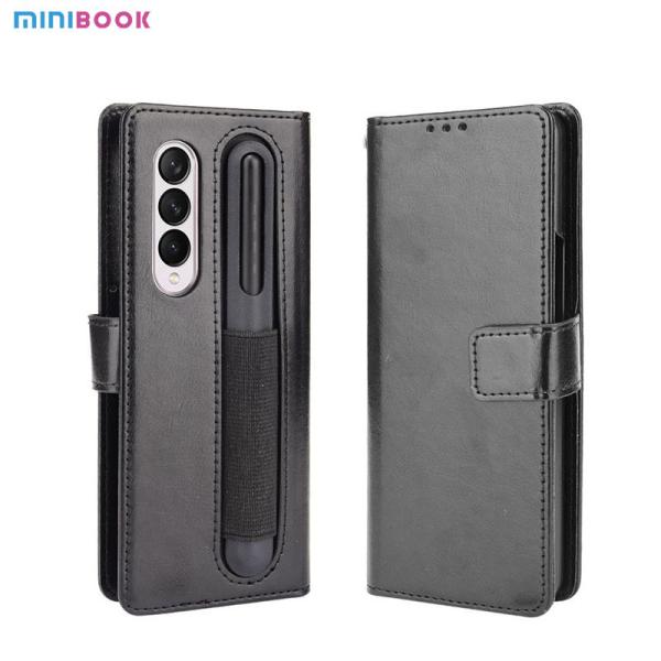 Quality Minibook Custom Hybrid Shockproof Embossed Logo Flip Wallet Leather Pen Hole for sale