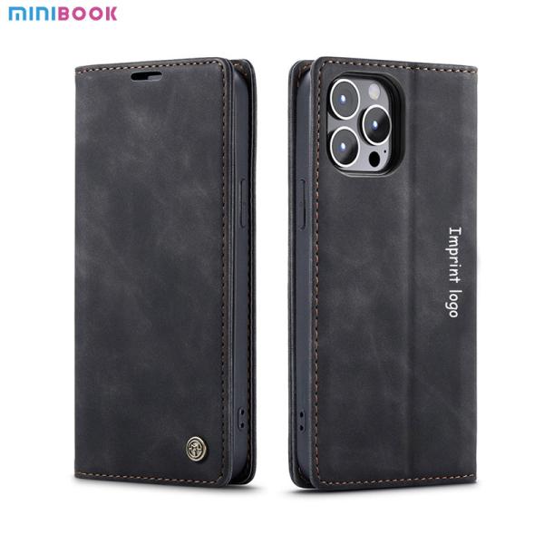 Quality Minibook 2022 Genuine Vegetable Tanned Leather Full Protective Phone Case for Iphone 14 13 for sale