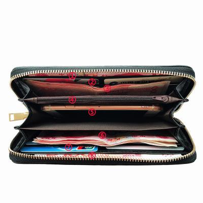 Cina Portafogli per donne di design in pelle lunga in PU con stampa personalizzata e design alla moda in vendita
