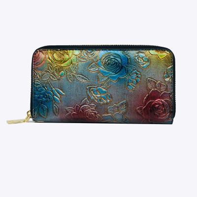 Cina Portafogli per donne di design in pelle lunga in PU con stampa personalizzata e design alla moda in vendita