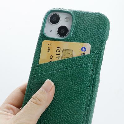 Cina Cassa per telefono in pelle originale per iPhone a prova di urti Coperta posteriore del portafogli in vendita