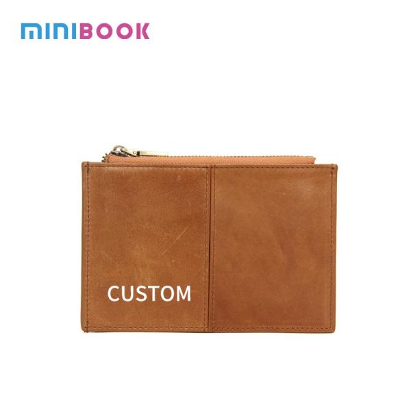 Quality Sample Nylon Lining Material RFID Blocking Genuine Leather Card Holder Folding for sale