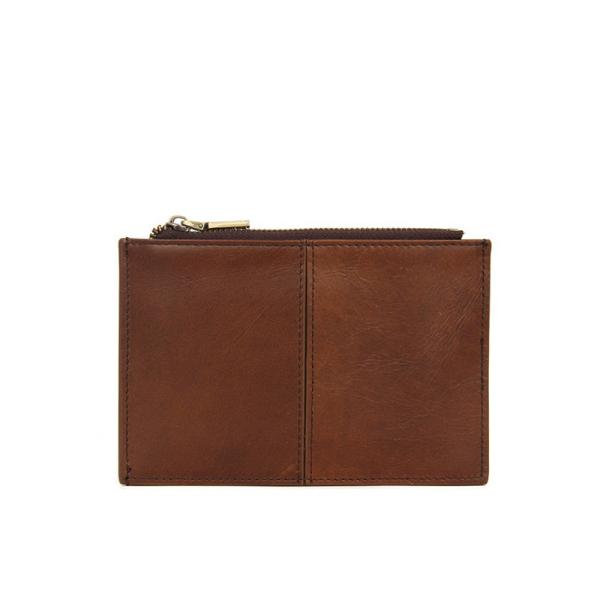 Quality Sample Nylon Lining Material RFID Blocking Genuine Leather Card Holder Folding for sale