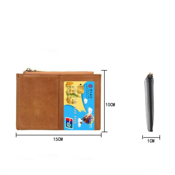 Quality Sample Nylon Lining Material RFID Blocking Genuine Leather Card Holder Folding for sale