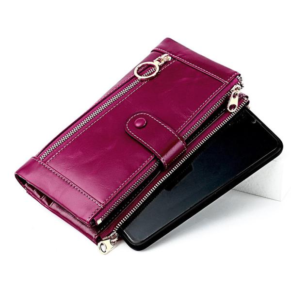 Quality Daily Life Essential RFID Anti-Theft Brush Long Wallet with Mobile Phone Coin for sale
