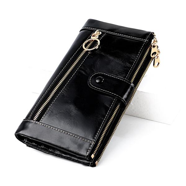 Quality Daily Life Essential RFID Anti-Theft Brush Long Wallet with Mobile Phone Coin for sale