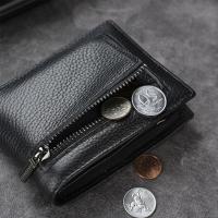 Quality Men's Genuine Leather Wallet Ultra-Thin Anti-Theft Brush Wallet for Business for sale