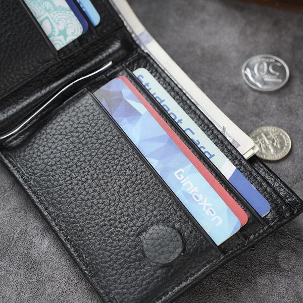 Quality Men's Genuine Leather Wallet Ultra-Thin Anti-Theft Brush Wallet for Business for sale
