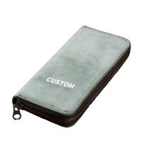 Quality Handmade Genuine Leather First Layer Vegetable Tanned Long Wallet Custom Logo for sale