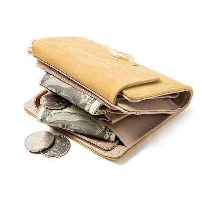 Китай Настроенный логотип PU Leaf Buckle Zipper Folding Student Coin Purse для простых и практичных продается