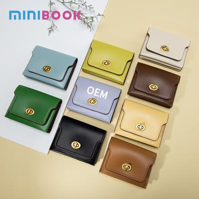 Cina Piccolo portafoglio in pelle Pu colorato per donne ragazze con cartellina di cerniera borsa di tasca moneta in vendita